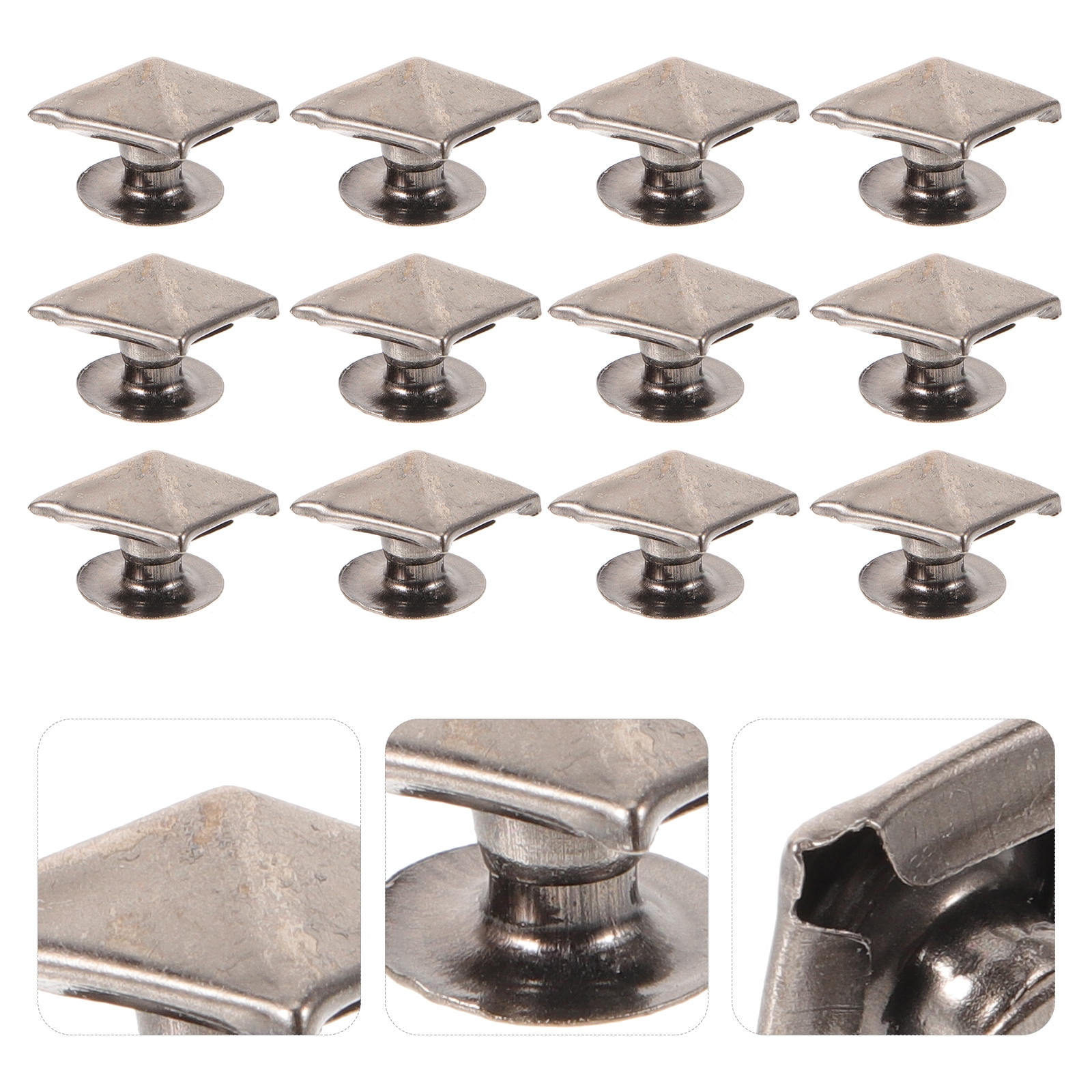 Hytrove 100Pcs Silver Square Rivet Spikes Studs for Leather Crafts ...
