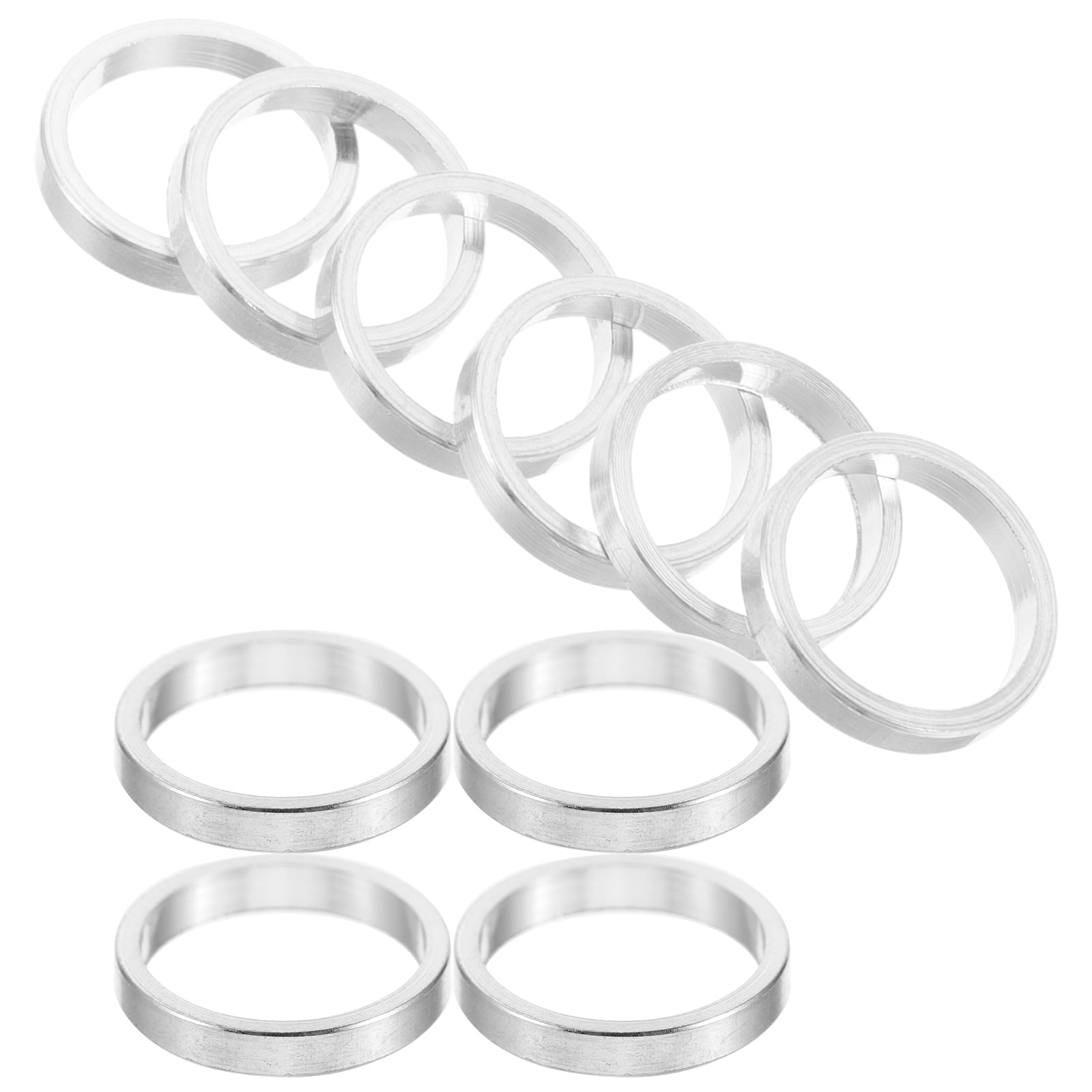 Hytrove 10Pcs Stem Spacers 1.30X1.30X0.20Cm Silver Aluminium for ...