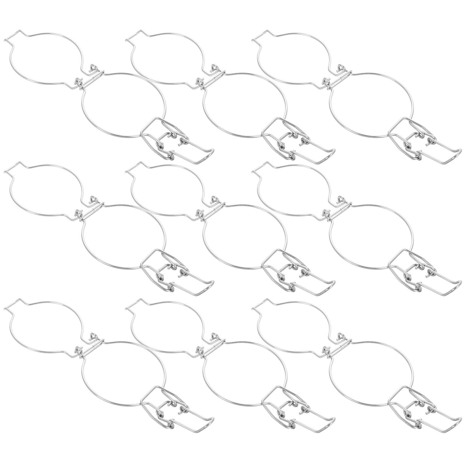 Hytrove 10Pcs Mason Jars Wire Clamp Silver Irregular Shape Airtight ...