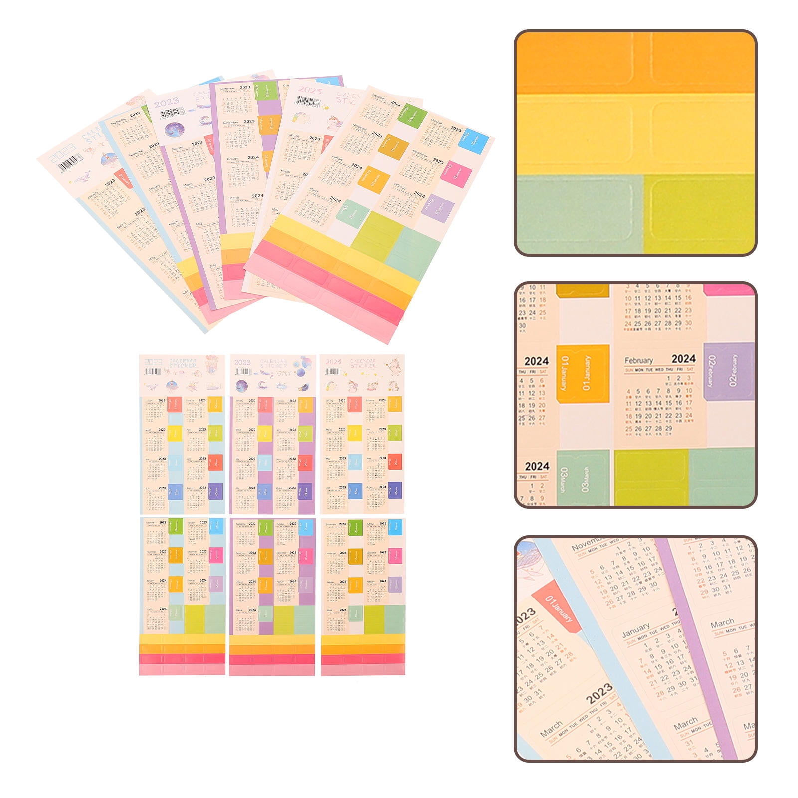 Hytrove 12 Sets Labels Index Stickers Assorted Color Small Calendar ...
