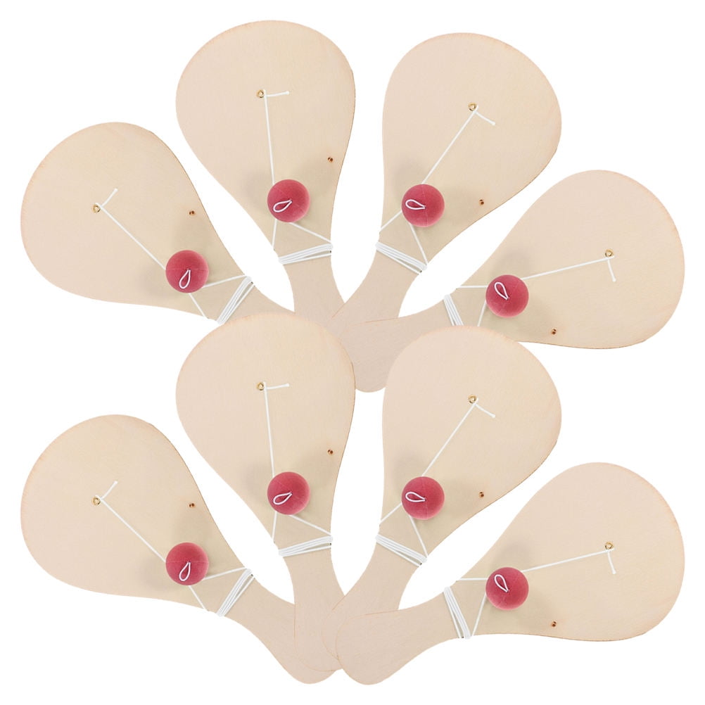 Hytrove 12Pcs Paddle Ball Party Favors Wooden Oval for Kids Parent ...