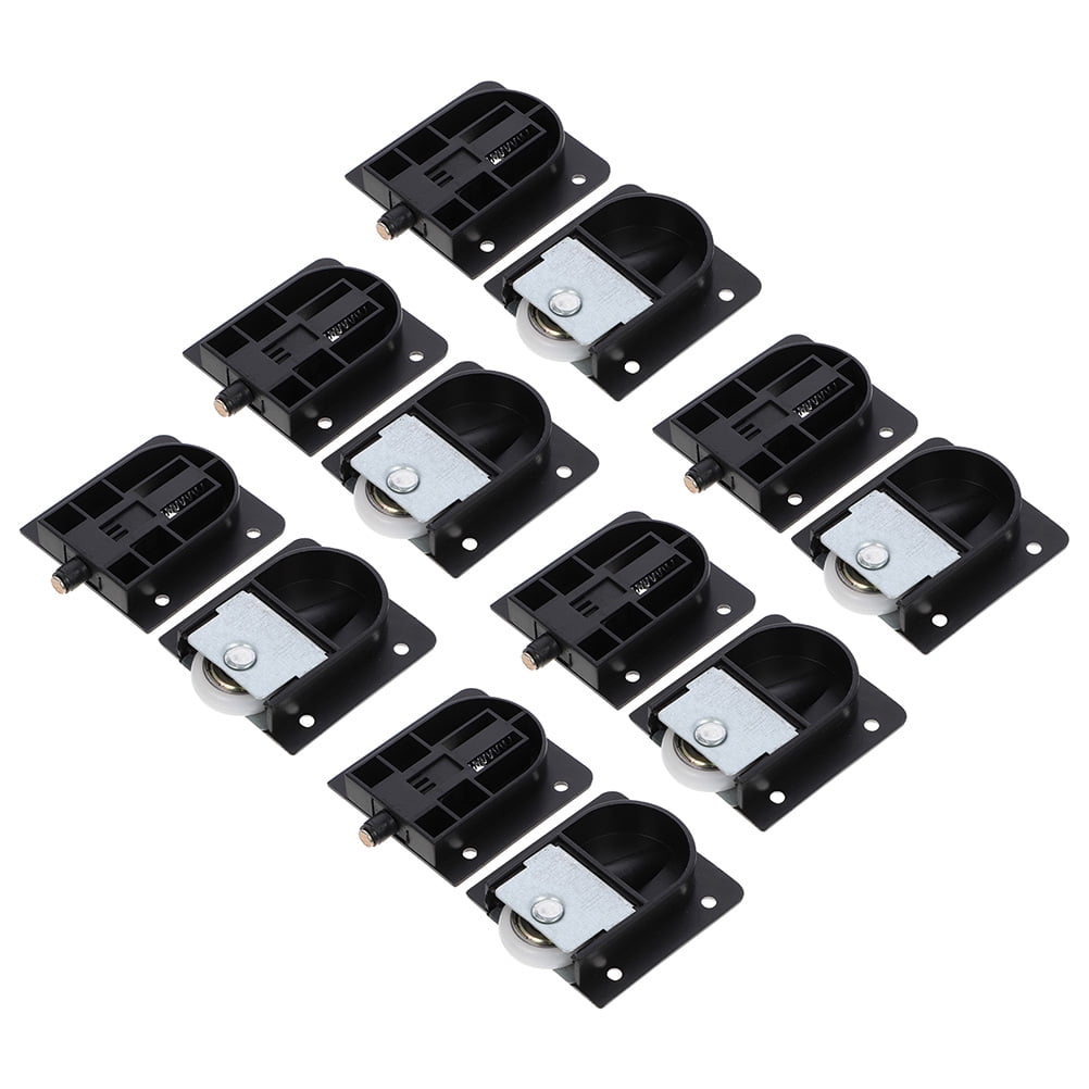 Hytrove 12Sets Sliding Door Roller Wheel Plastic Black Heavy Duty Easy ...