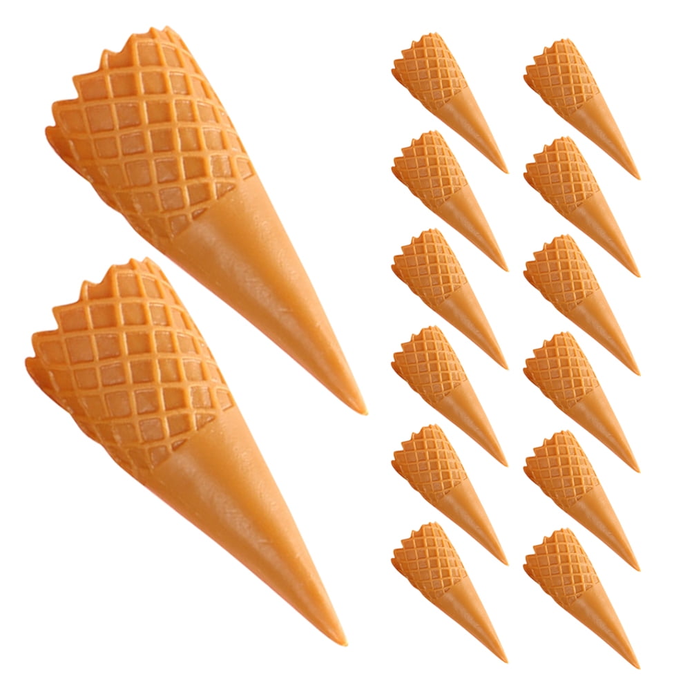 Hytrove 16Set Miniature Ice Cream Cones Realistic Fake Ice Cream Cone ...