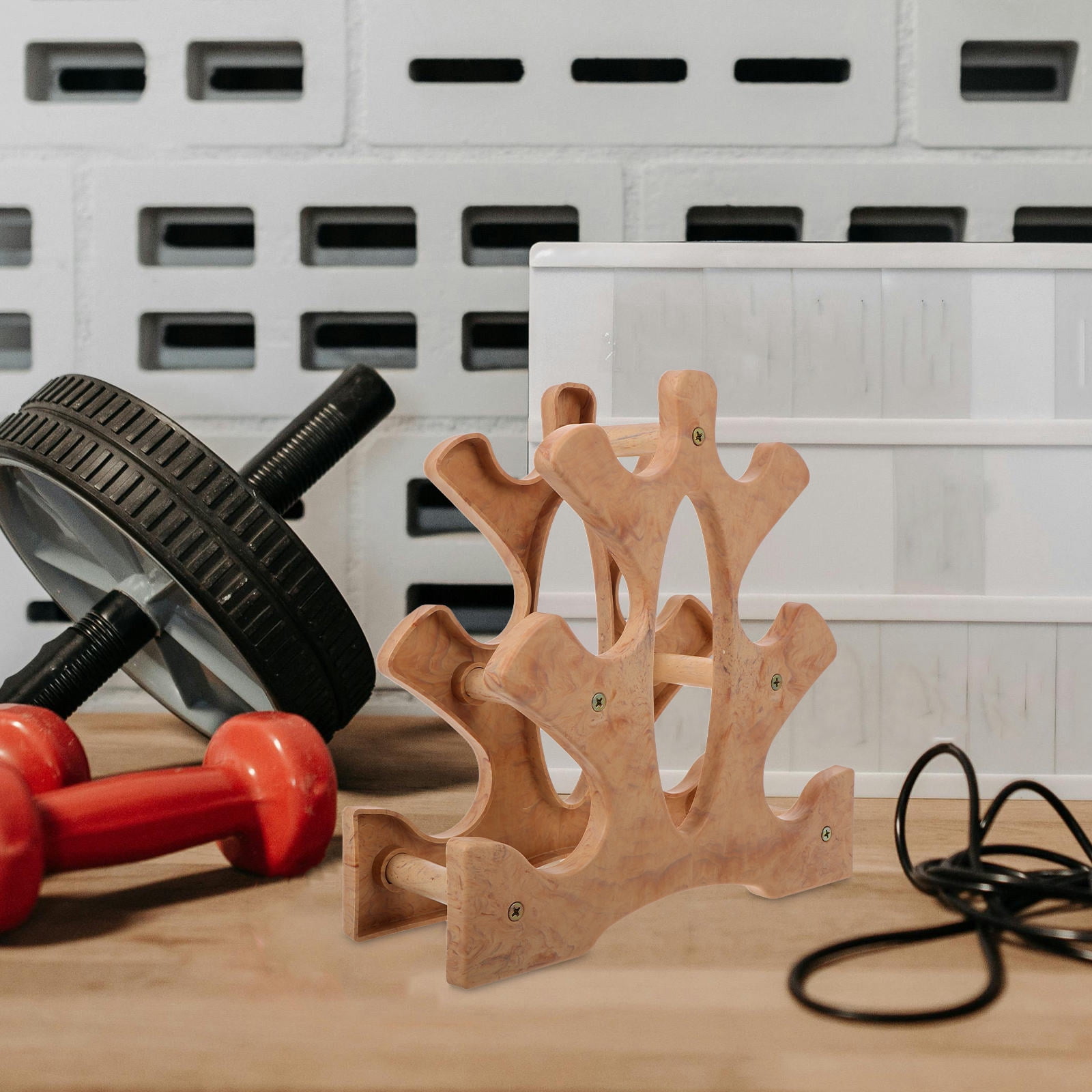 Hytrove Home Use Dumbbell Rack Natural Wood 1Pack - Walmart.com