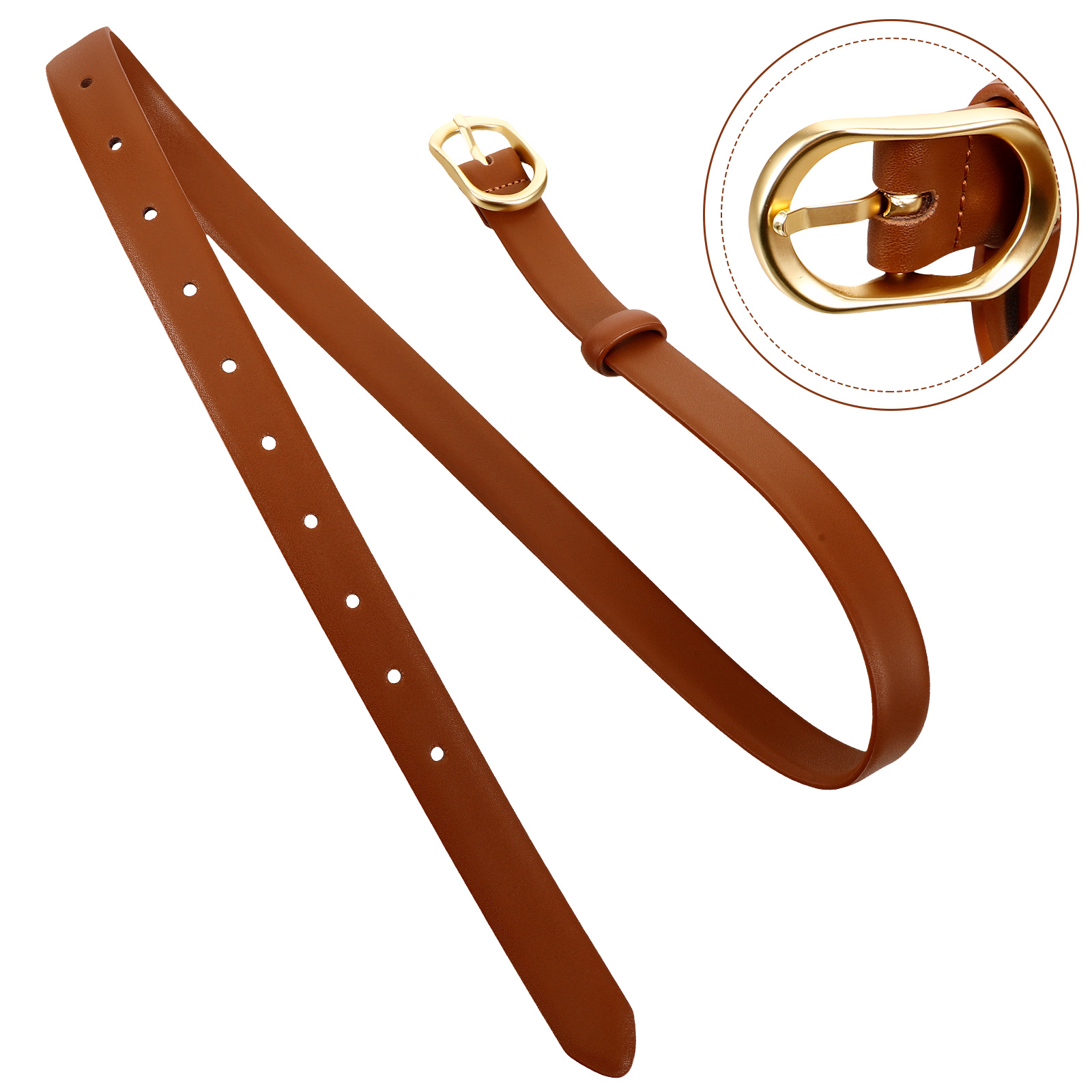 Hytrove 1Pack Waist Belt Black Pu Decorative Oval Buckle for Jeans ...