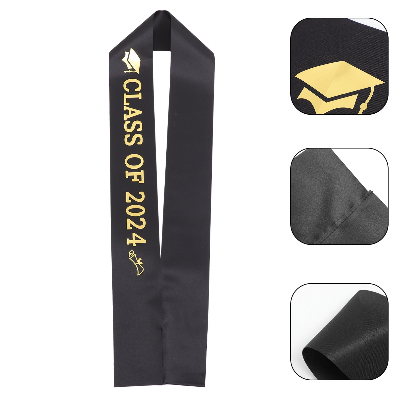 Hytrove Graduate Sash Black Gilding 1Pcs 31.5X3.7X0.04In - Walmart.com