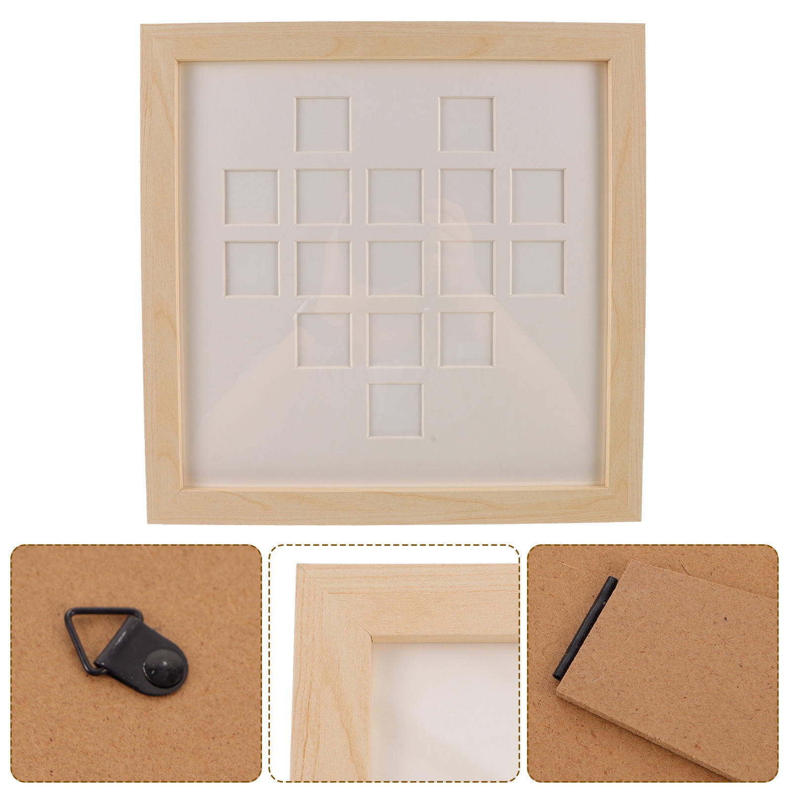 Hytrove 1Pcs Diy Wood Painting Arts Frame Square Unfinished Wood Photo ...