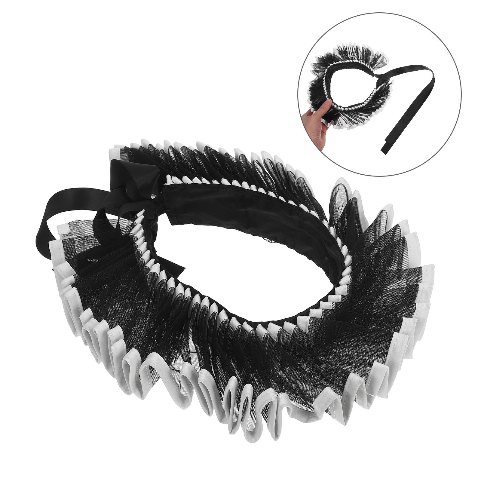 Hytrove 1Pcs Elizabethan Neck Ruff Polyester Mesh Yarn Unisex Choker ...
