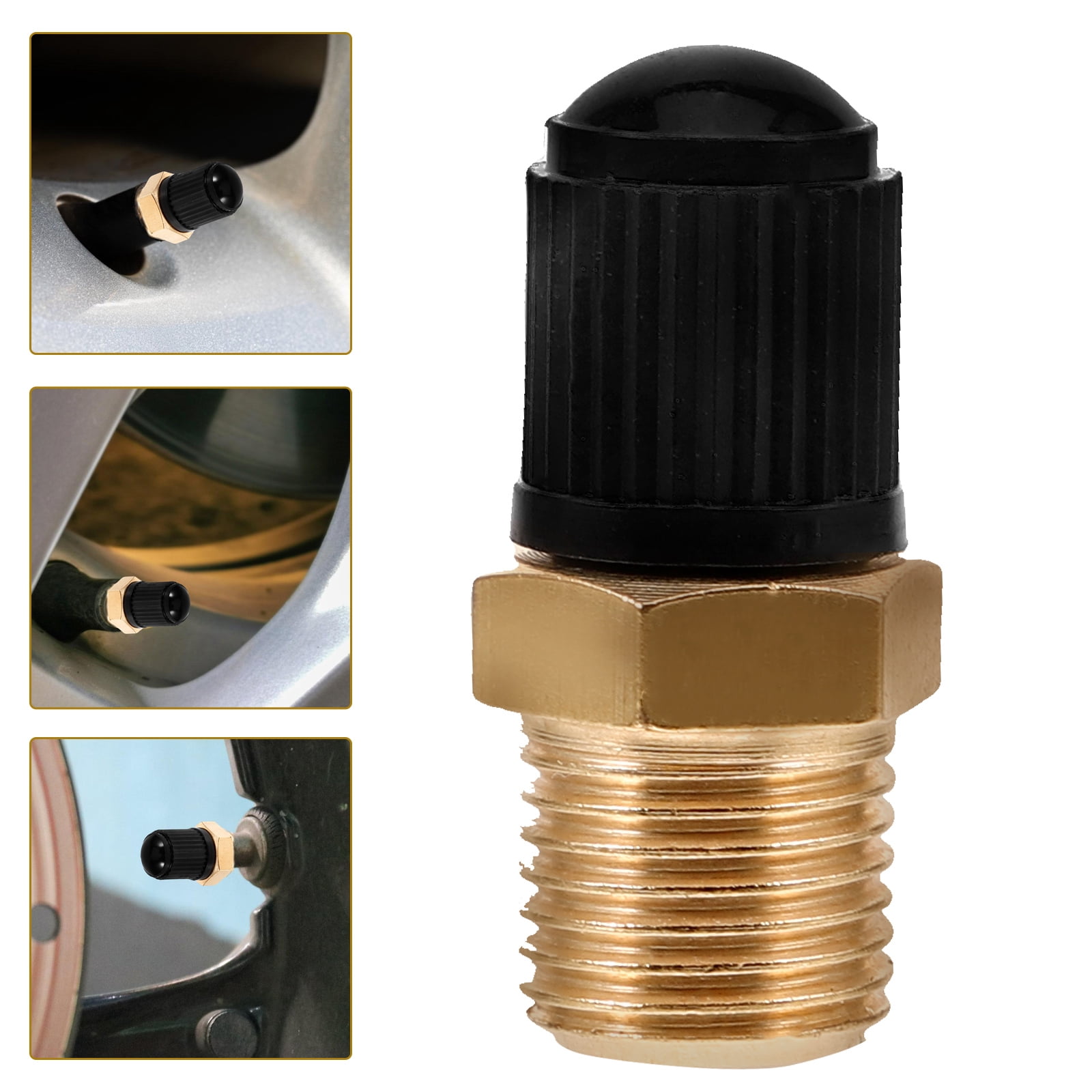 Hytrove Air Valves Caps Tire Cap Black 1Pack Rubber - Walmart.com