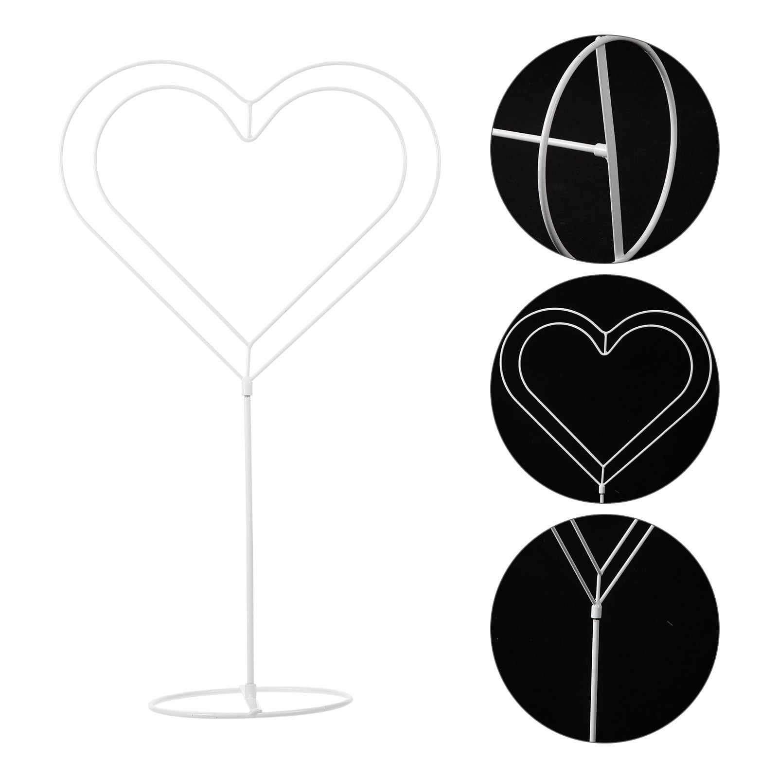 Hytrove Heart Shaped Ornament Display Stand Metal White 1 Set 18.3X10 ...