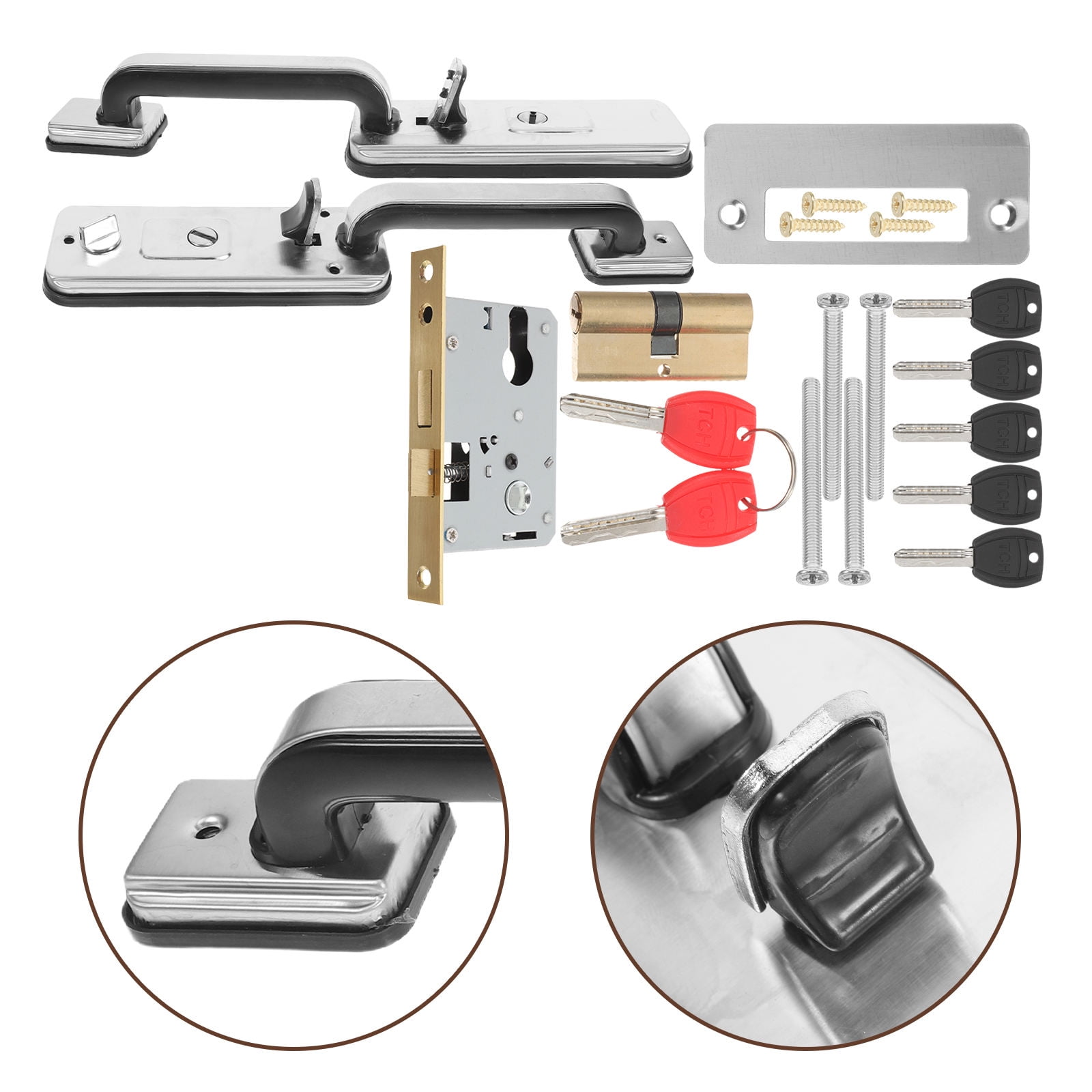 Hytrove 1Set Minimalist Style Door Lock With Handle for Front Door ...
