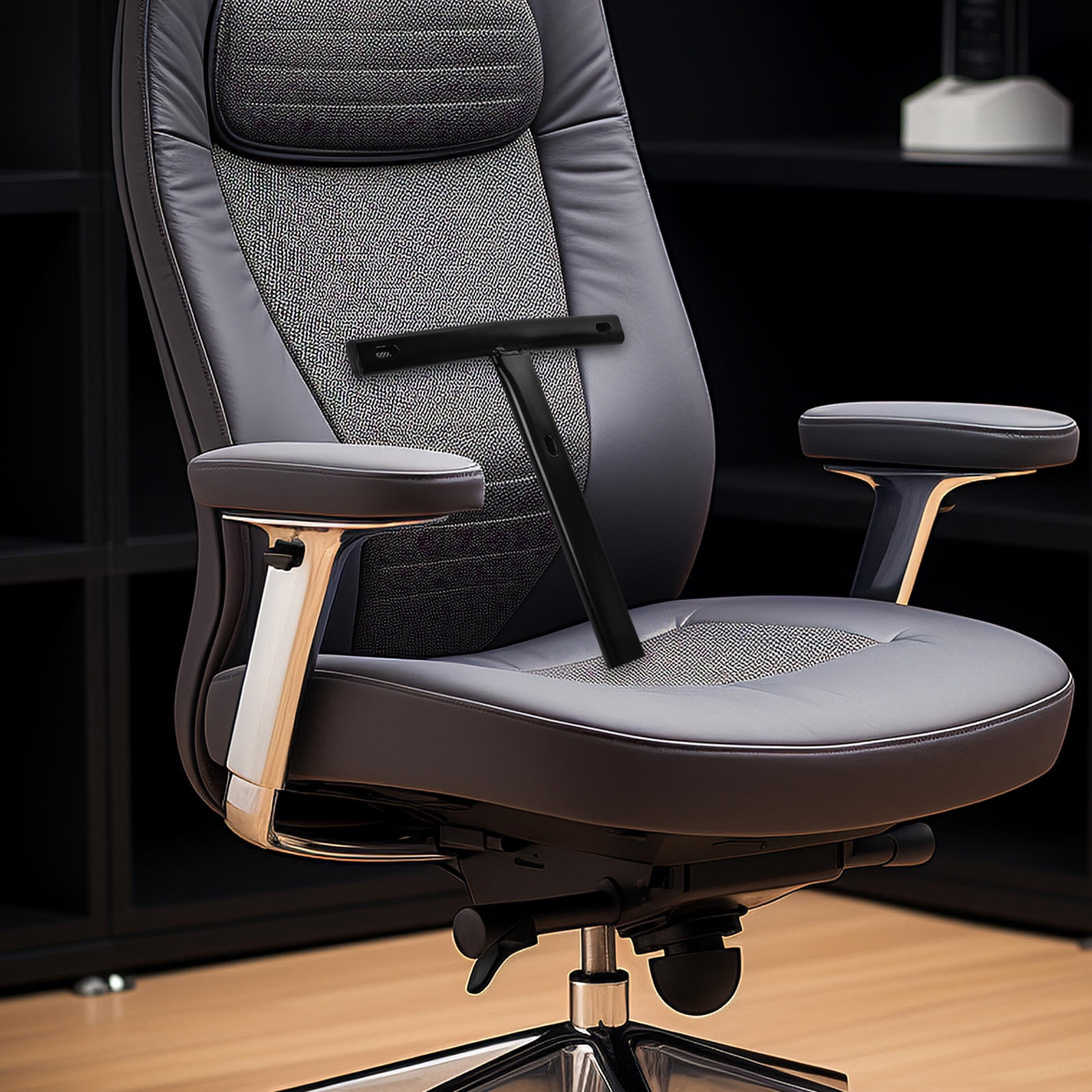 Hytrove 1Set Office Chair Back Support Swivel Chair Black T Shaped ...