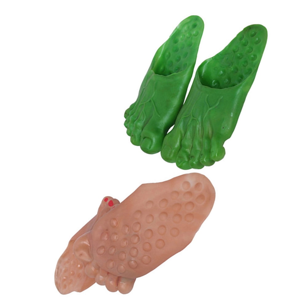 Hytrove 2 Pairs Adult Animal Slippers Hooves Costume Feet in Green for ...