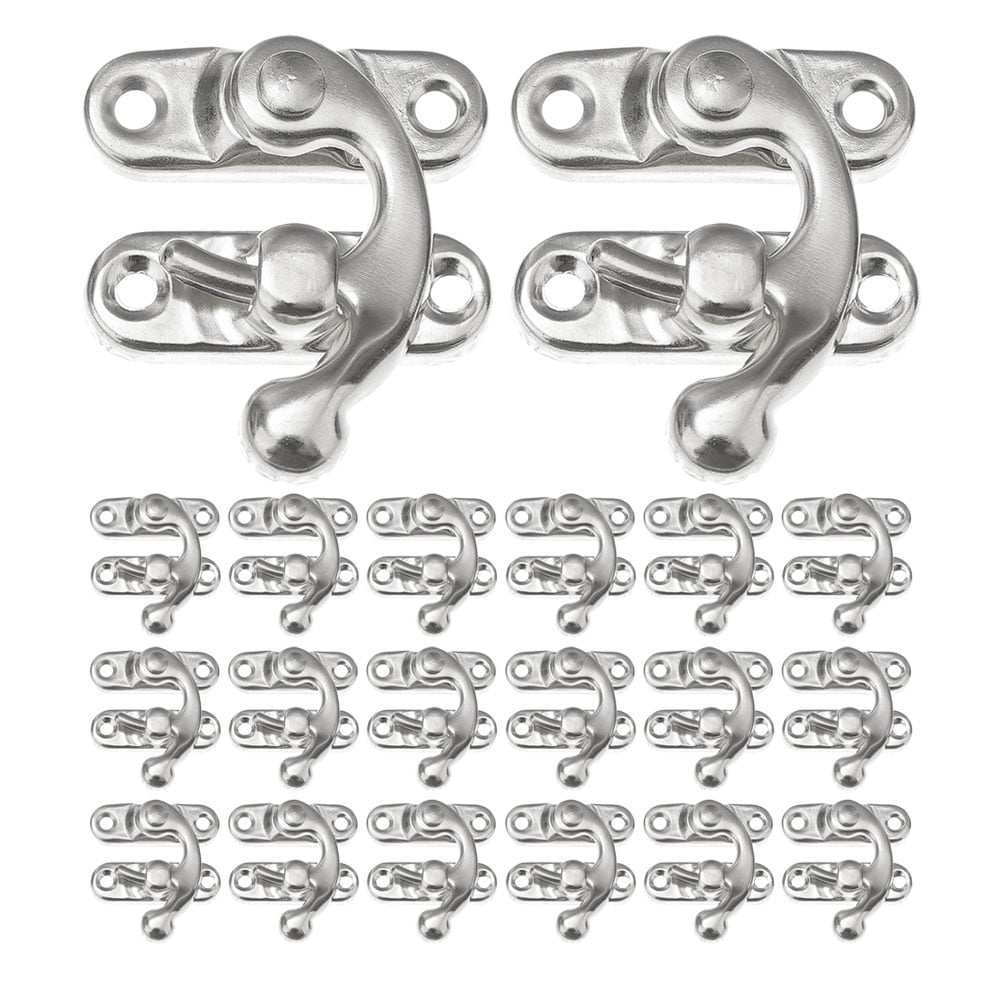 Hytrove 20Pcs Metal Hasp Clasp Latch Lock Silver Iron for Padlock Hinge ...