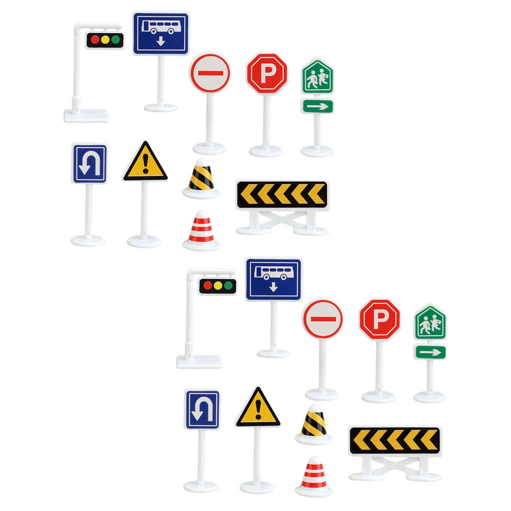 Hytrove 20pcs Mini Road Signs Playset For Traffic Signs For Indoor ...