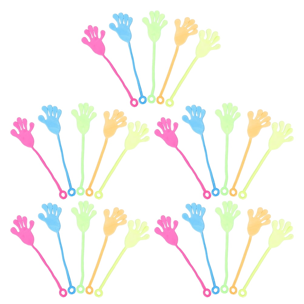 Hytrove 28Pcs Bulk Toy Assorted Color Hand Shape Stretchable Bouncy ...