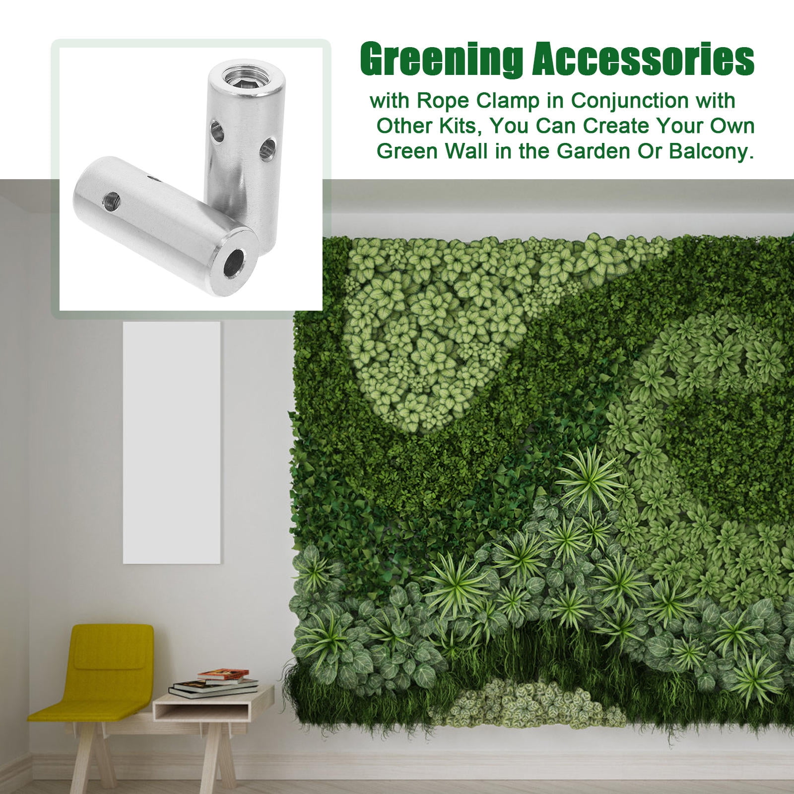 Hytrove 2Pcs Silver Stainless Steel Plant Trellis Clamps for Green Wall ...