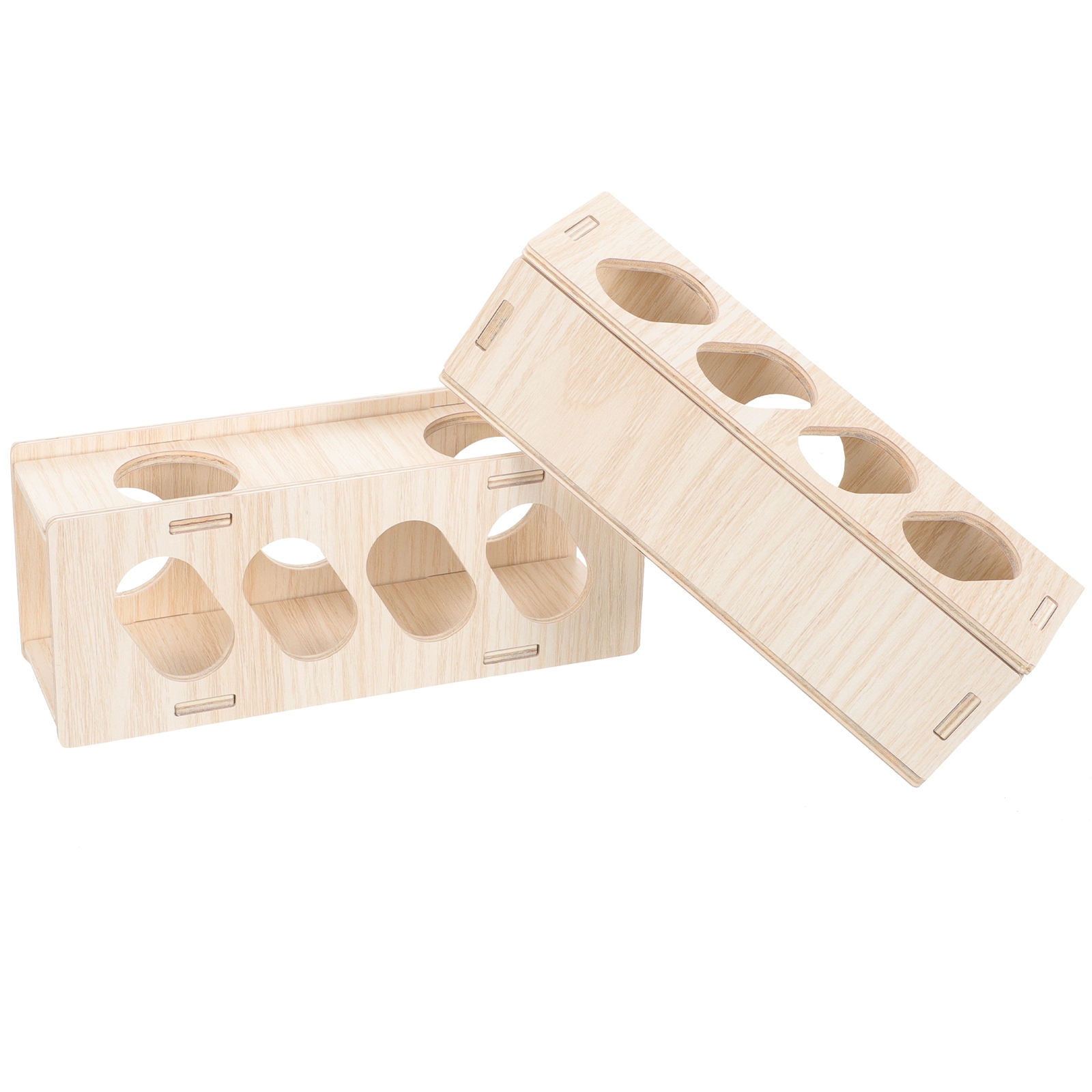 Hytrove 2Pcs Hamster Hide Tunnel Natural Wood Color For Small Animals 7 ...