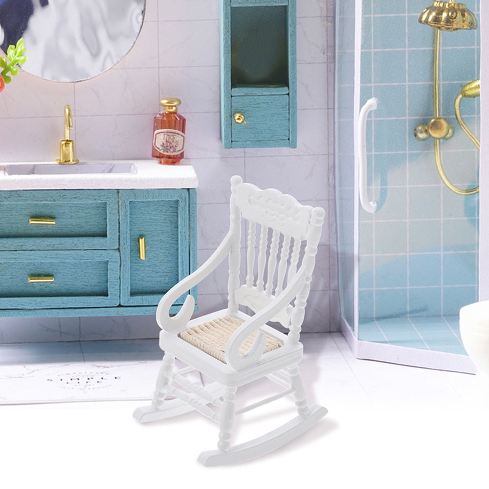 Hytrove 3Pack Miniature Rocking Chair Wooden for Dollhouse and Outdoor ...