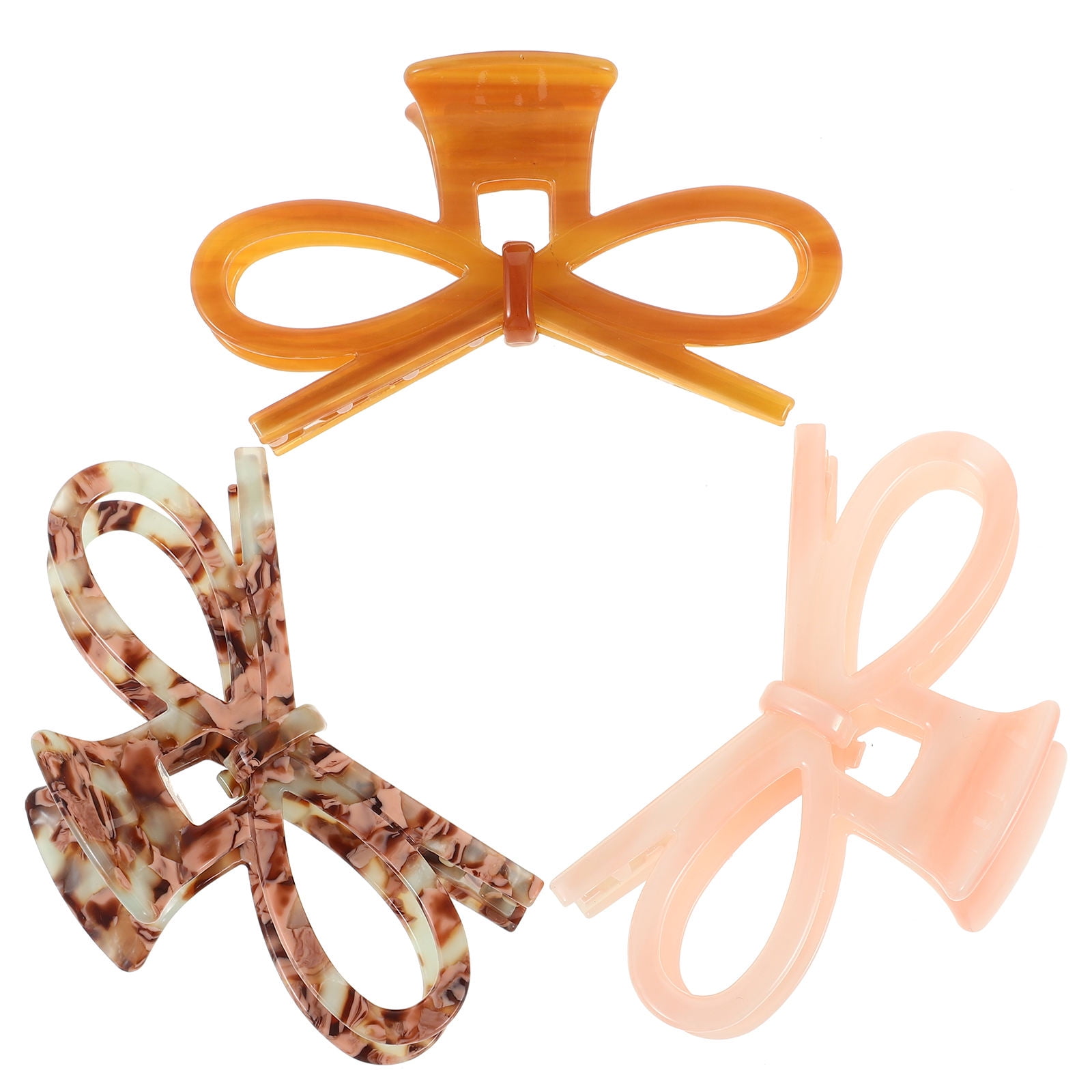 Hytrove 3pcs Bow Claw Clips for Women in Assorted Color with ...
