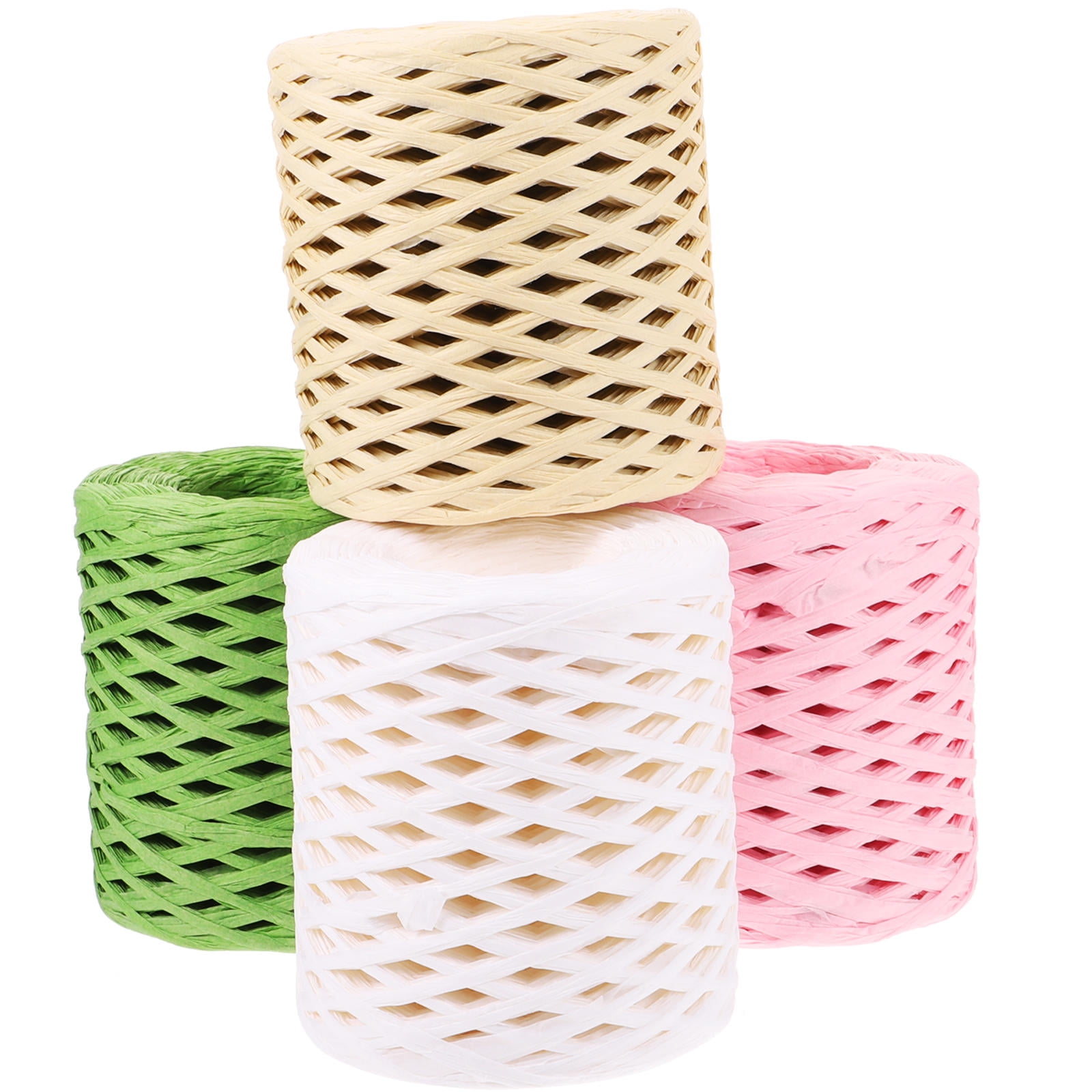 Hytrove 4 Rolls Raffia Ribbon for present Giving Creative Projects ...