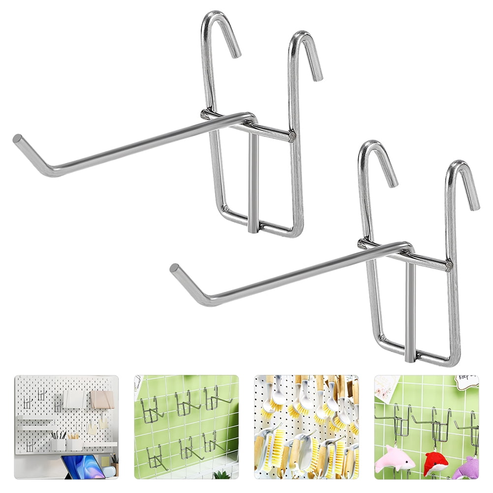 Hytrove 40Pcs Grid Panel Hanging Hooks Silver Iron for Wall - Walmart.com