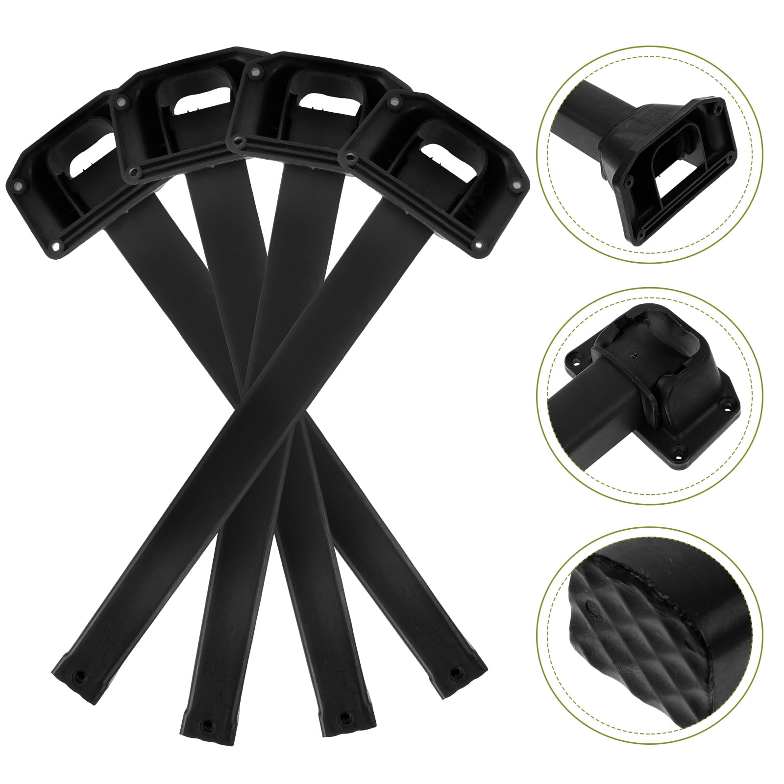 Hytrove 4Pcs Black Plastic Rectangular Table Legs for Stable Support ...