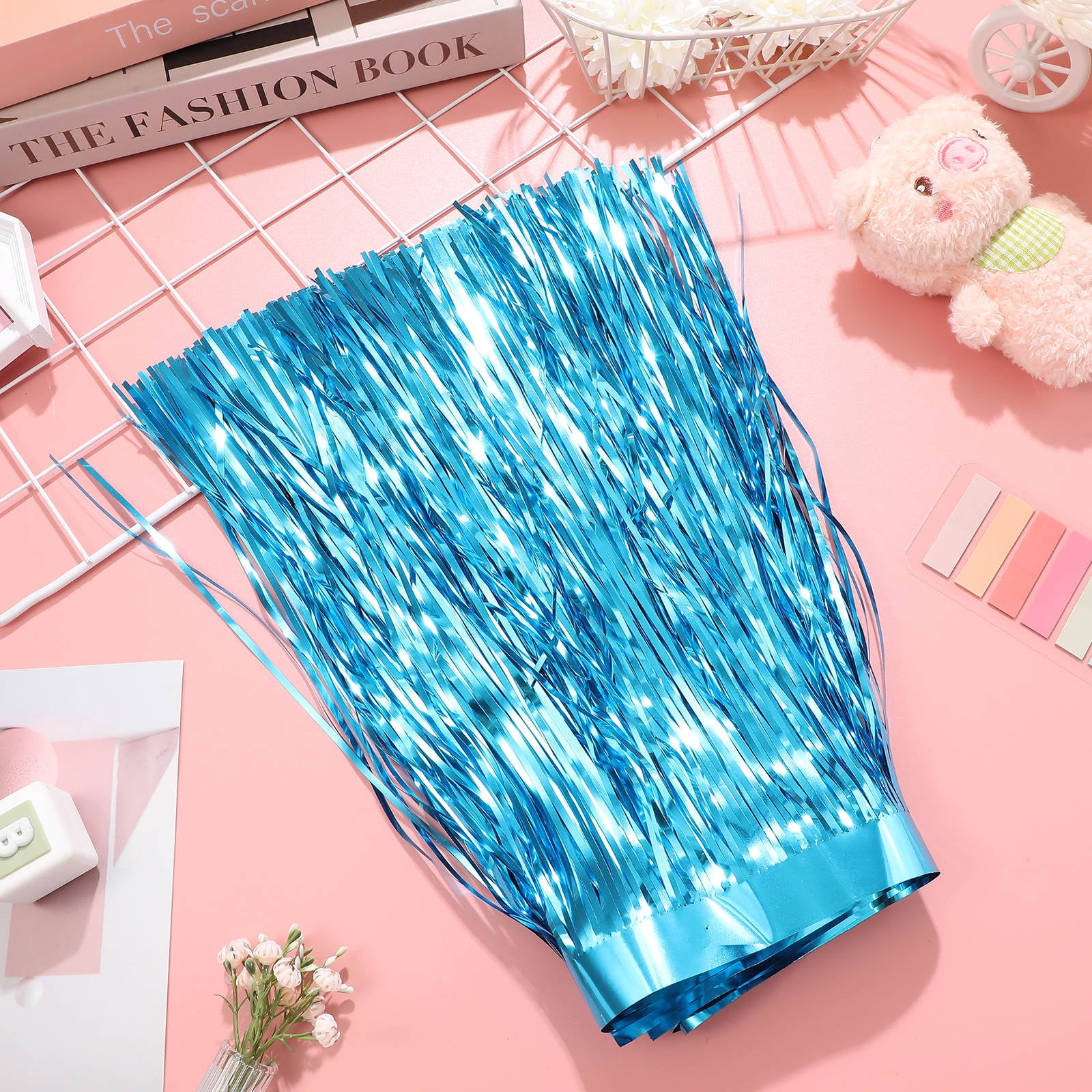 Hytrove 4Pcs Blue Fringe Garland Table Skirt Backdrop For Room Divider ...