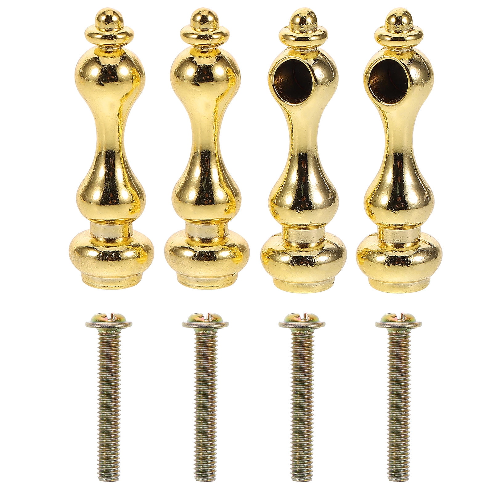 Hytrove 4Pcs Cabinet Railing Post Golden Metal Gallery Spindles ...