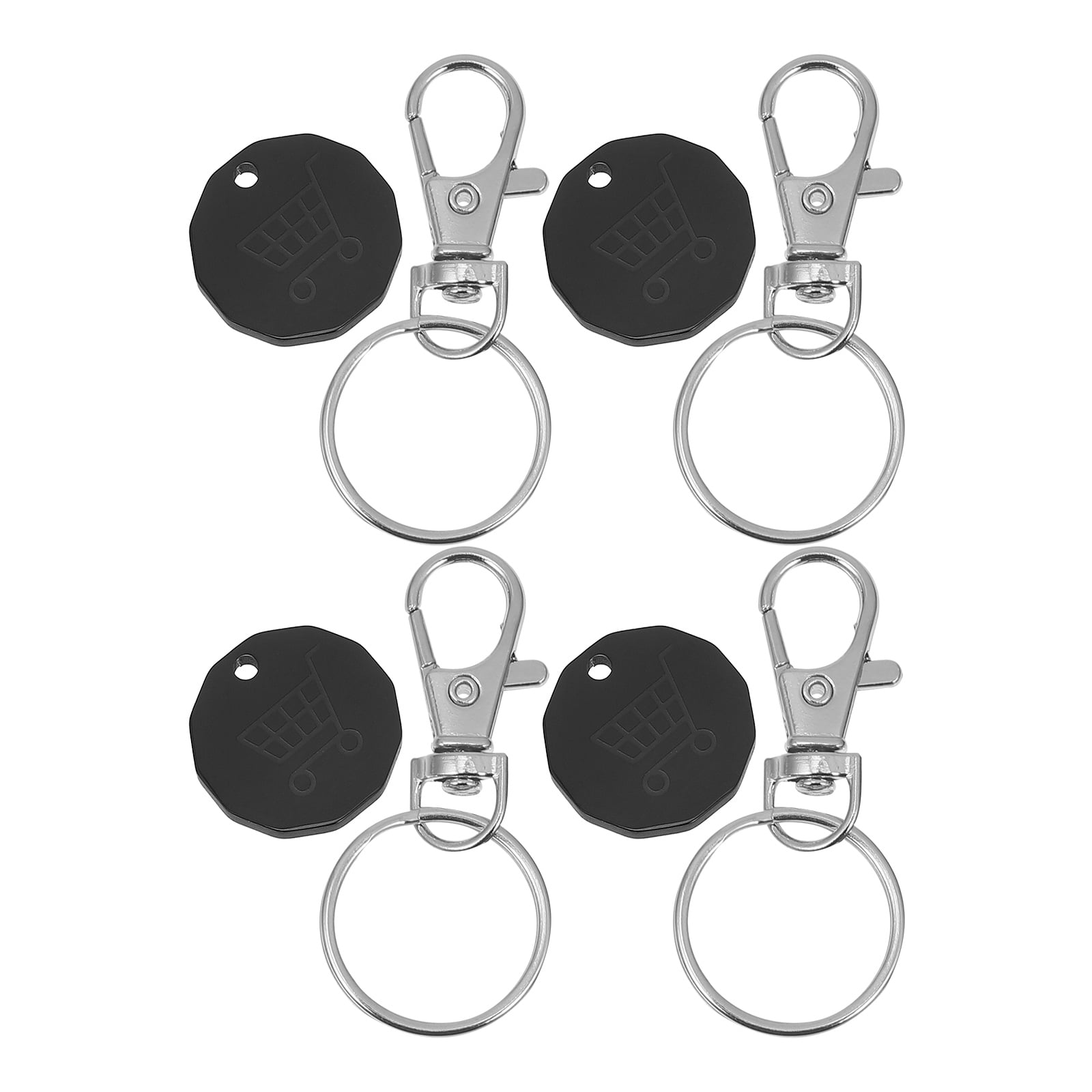 Hytrove 4Pcs Classic Design 12Sided Shape Metal Trolley Token Keyring ...