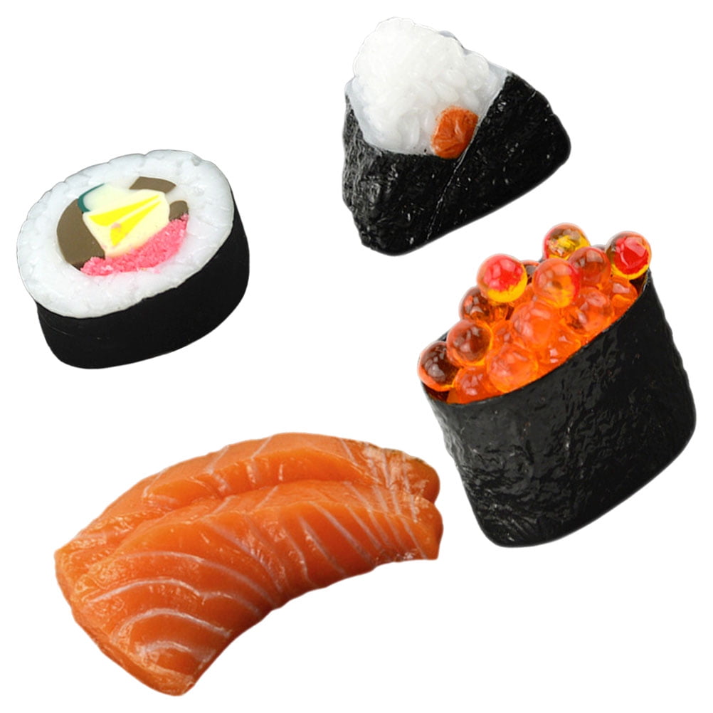 Hytrove 4Pcs Simulated Sushi Model Onigiri Model Assorted Color ...