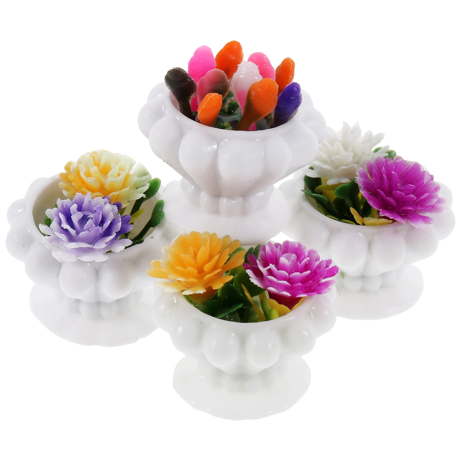 Hytrove 4Pcs Tiny Miniature Potted Plants Realistic Appearance Diy Mini ...