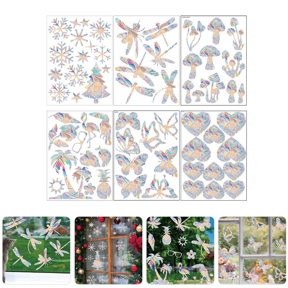 Hytrove 4Set Holiday Window Decals Rainbow Stickers Sunlight Reflection ...