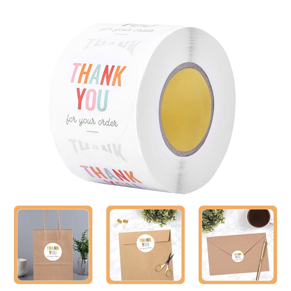 Hytrove 500Pcs Thank You Stickers Round Paper Sealing Sticker Labels ...