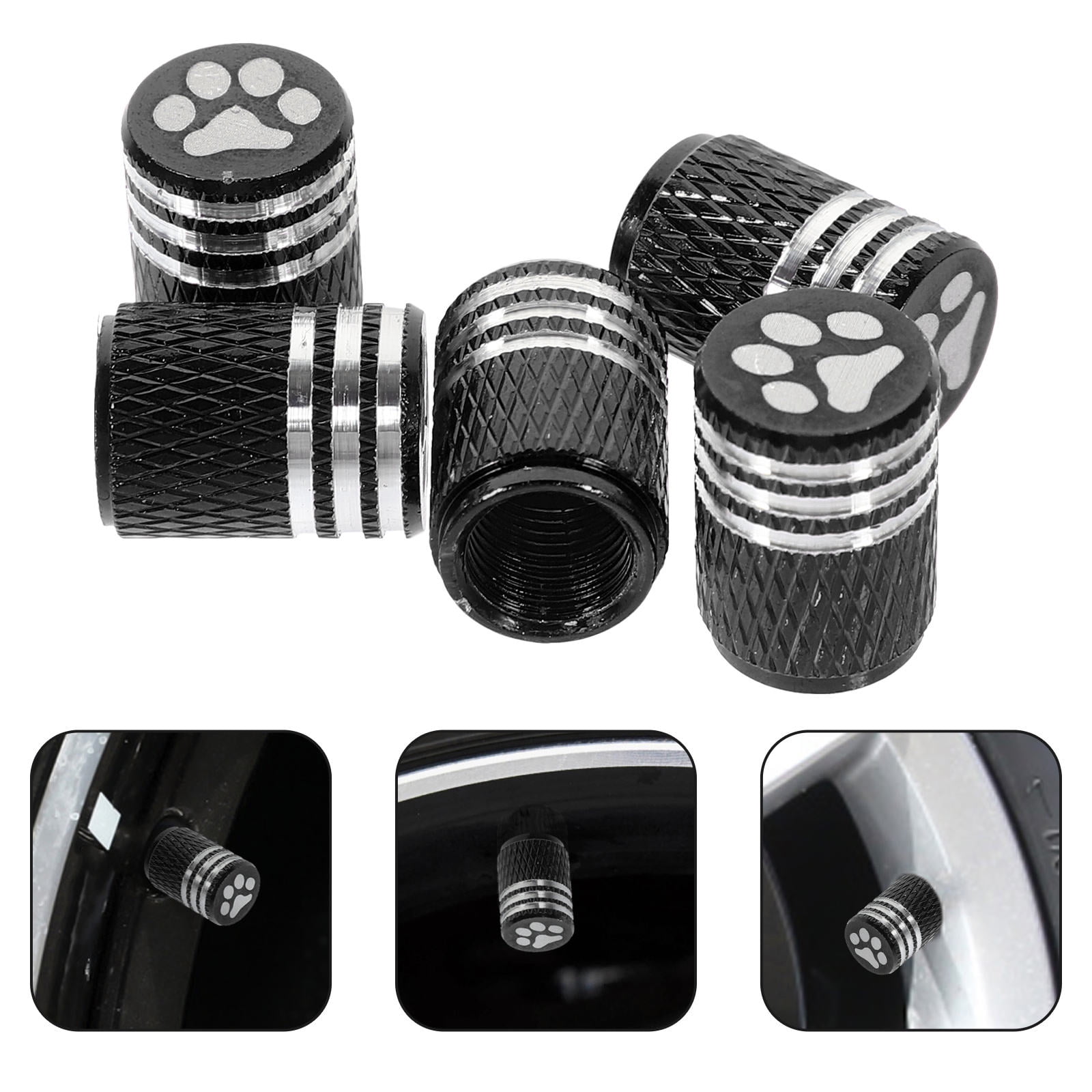 Hytrove 5Pcs Valve Caps Funny Car Tire Valve Stem Caps Black Red ...