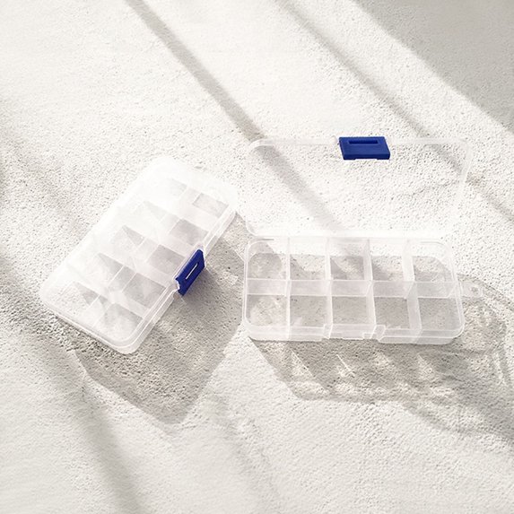 Hytrove 6Pcs Clear Rectangular Plastic Screw Box for Beads and Small ...