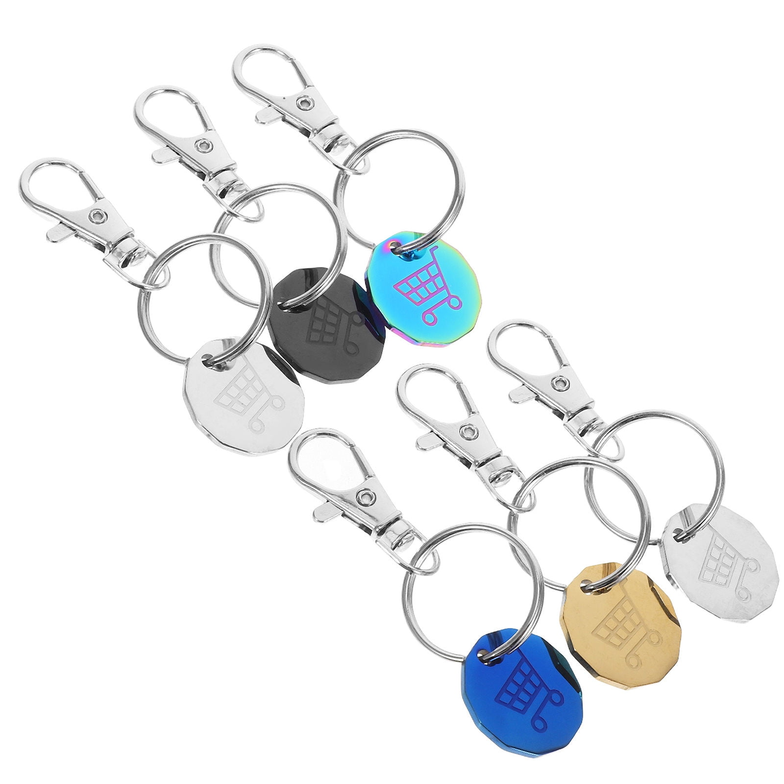 Hytrove Unlock Grocery Carts Shopping Cart Token Keychain Black 6Pcs ...