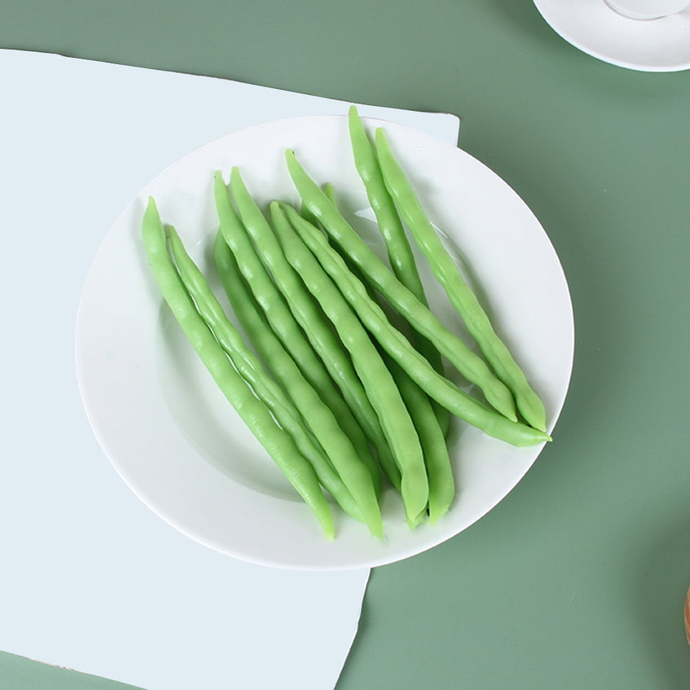 Hytrove 6Pcs Green Kidney Bean Models PVC Realistic Appearance Photo ...