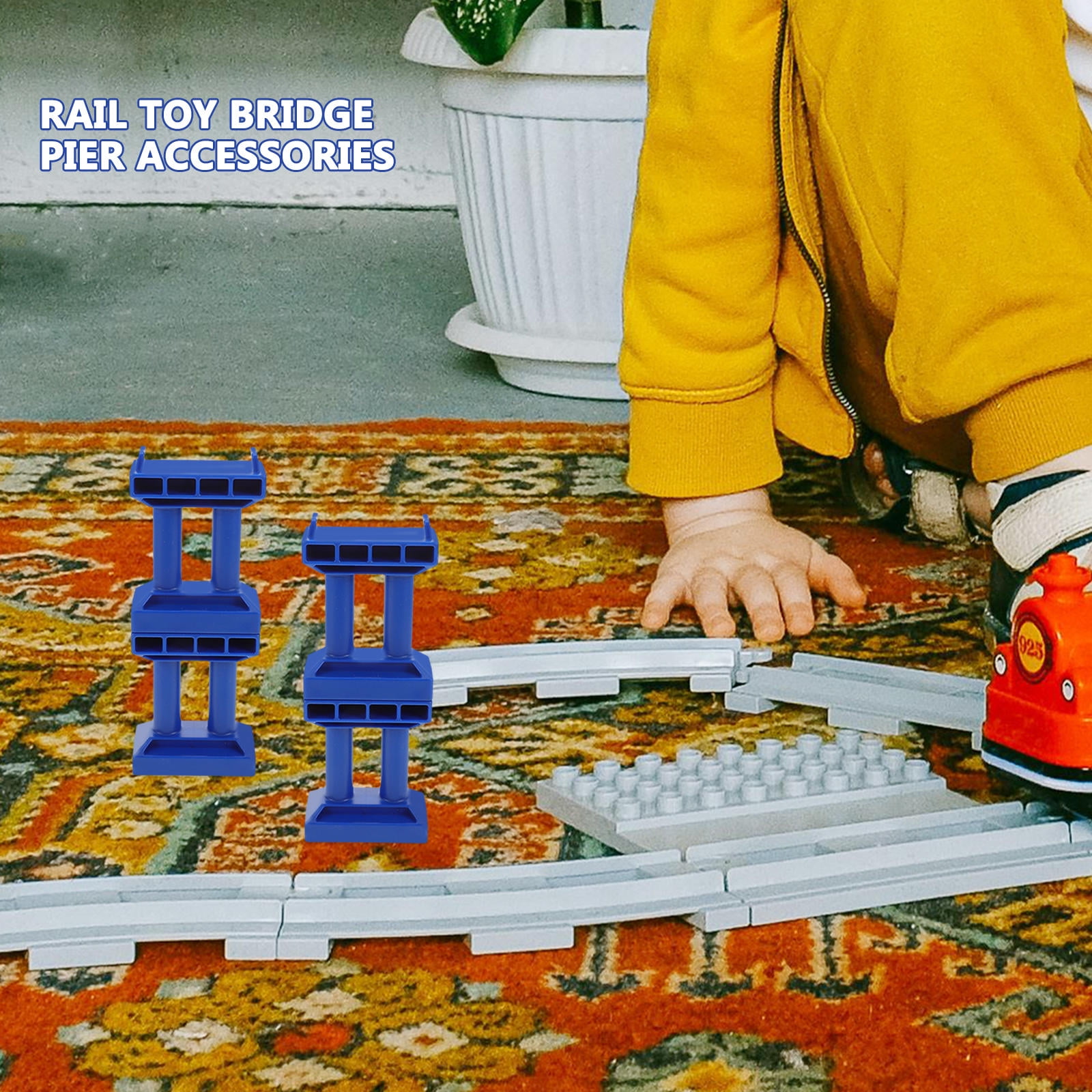 Hytrove Railway Tracks Train Track Support Riser Blue Plastic 6Pcs ...