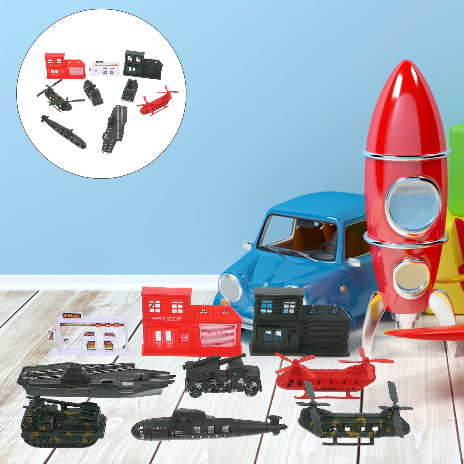 Hytrove 9-Pcs Soldier Toy Set Miniature Simulation Equipment Models for ...