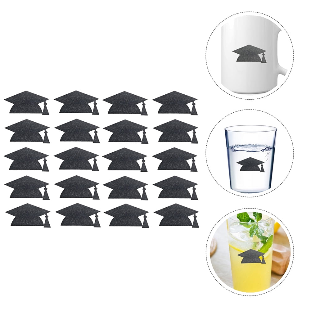 Hytrove Black Paper Graduation Stickers 24Pcs for Friends and ...