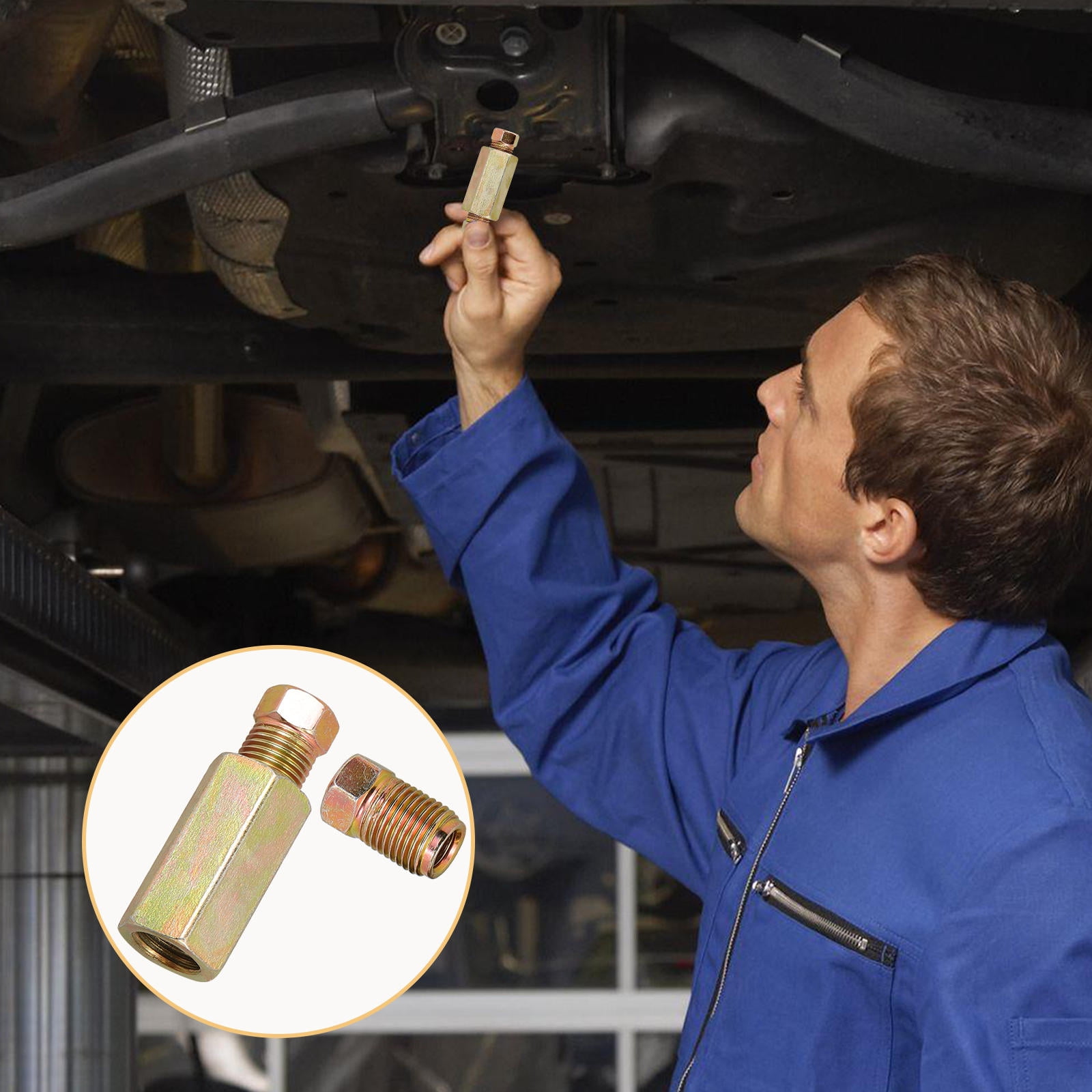 Hytrove Car Brake Line Fittings 1 Set Golden Iron Copper Compact Design ...