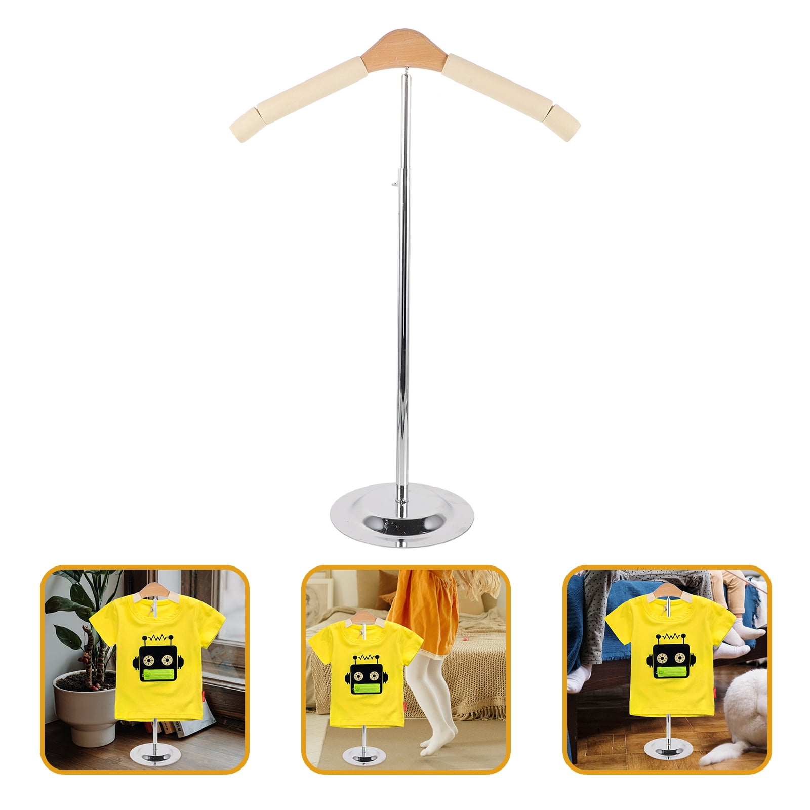 Hytrove Clothes Rack Stand T-Shirts Stand Wood Clothes Display For ...