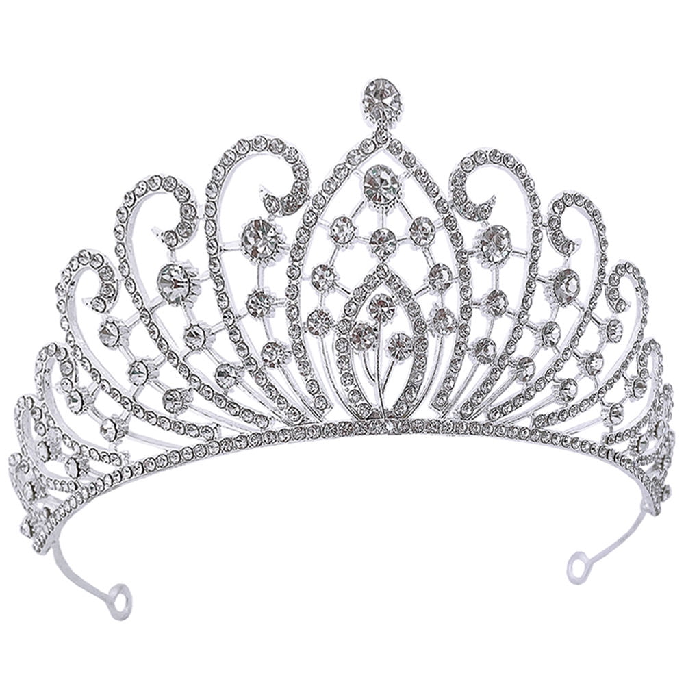 Hytrove Crown Headband 1Pack Bridal Tiara Rhinestone 6x6in Silver Zinc ...