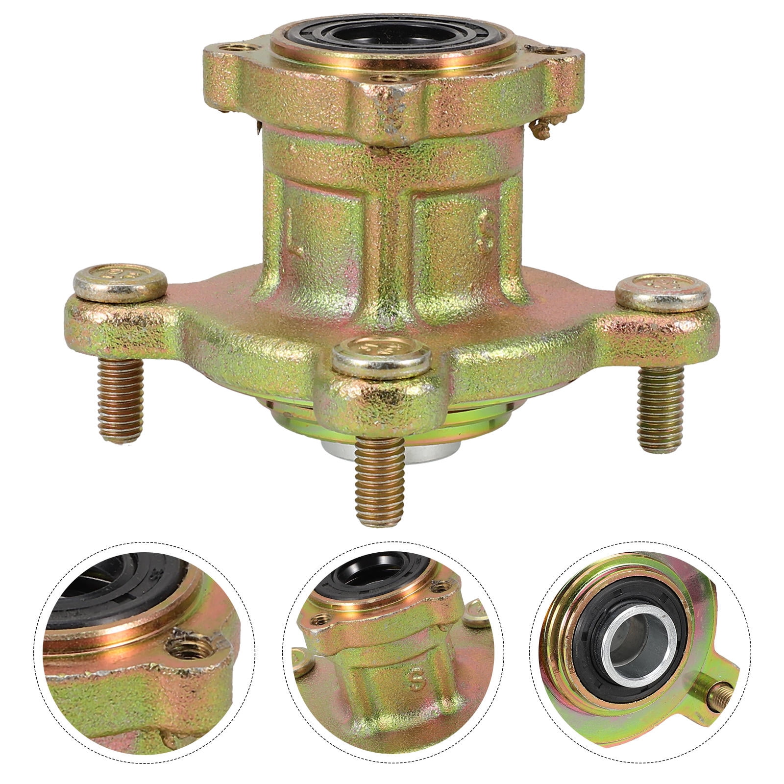 Hytrove Front Wheel Hub 1Pack Golden Iron Rim for Go Kart and ATV Easy ...