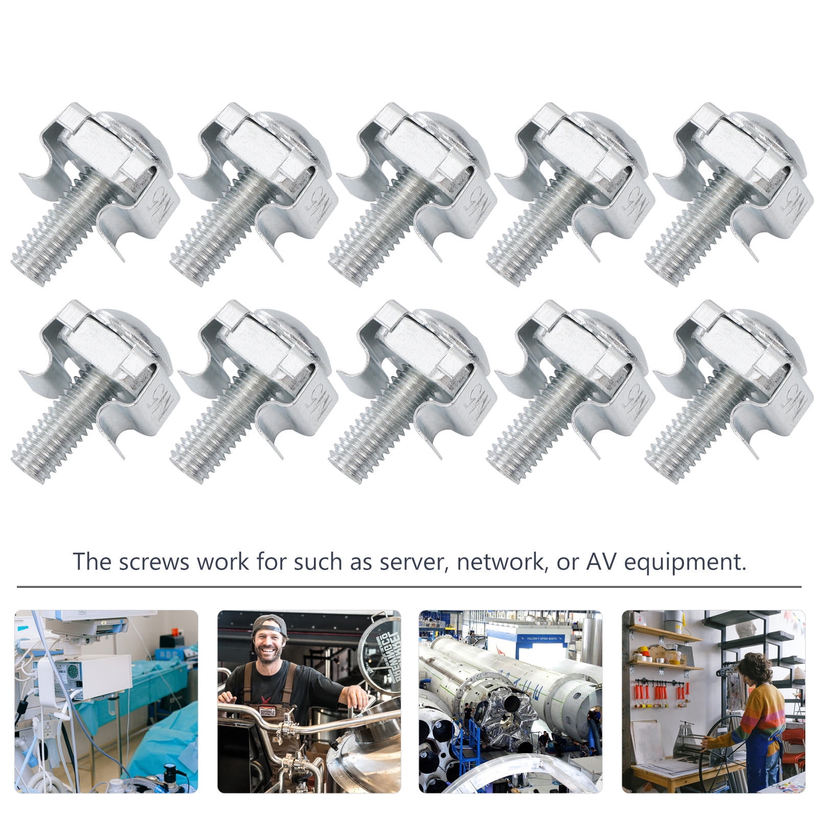 Hytrove Rack Mount Screws and Nuts 100Set for Server Cabinet Nut ...