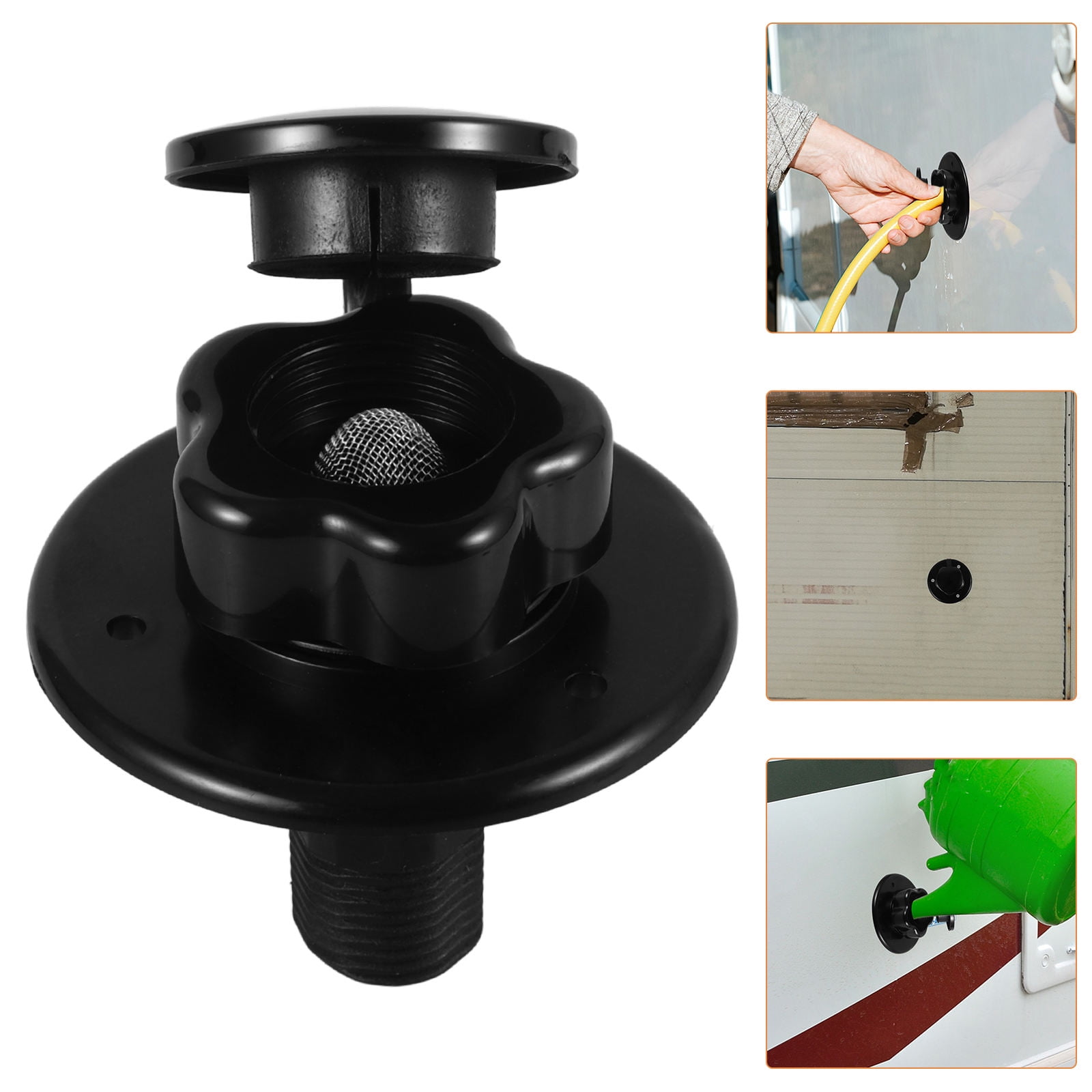 Hytrove Rv Water Inlet 1Pack Black Square Connector for Rv Accessory 7 ...