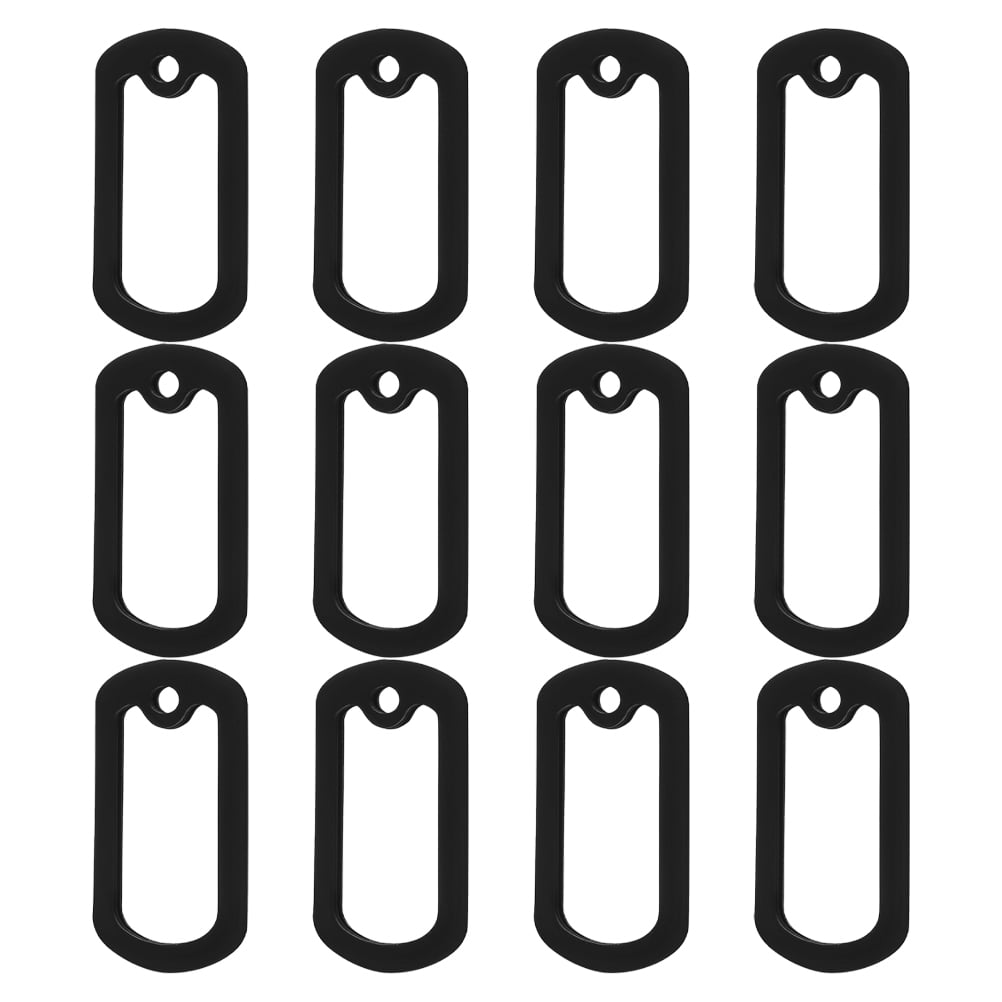Hytrove Silicone Dog Tag Cover 12Pcs Cylindrical Black for Dog Tags ...