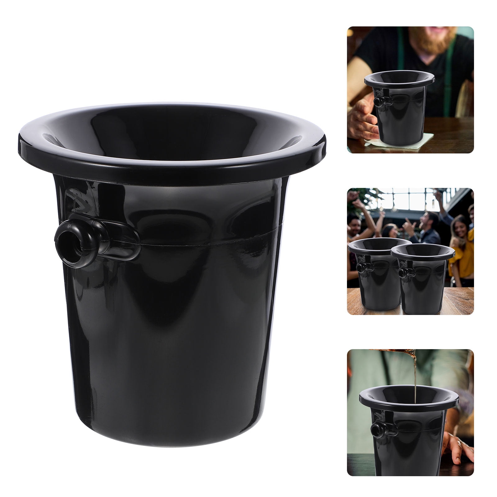 Hytrove Wine Spittoons Black Plastic 3Pcs for Wine Tasting Accessory in ...