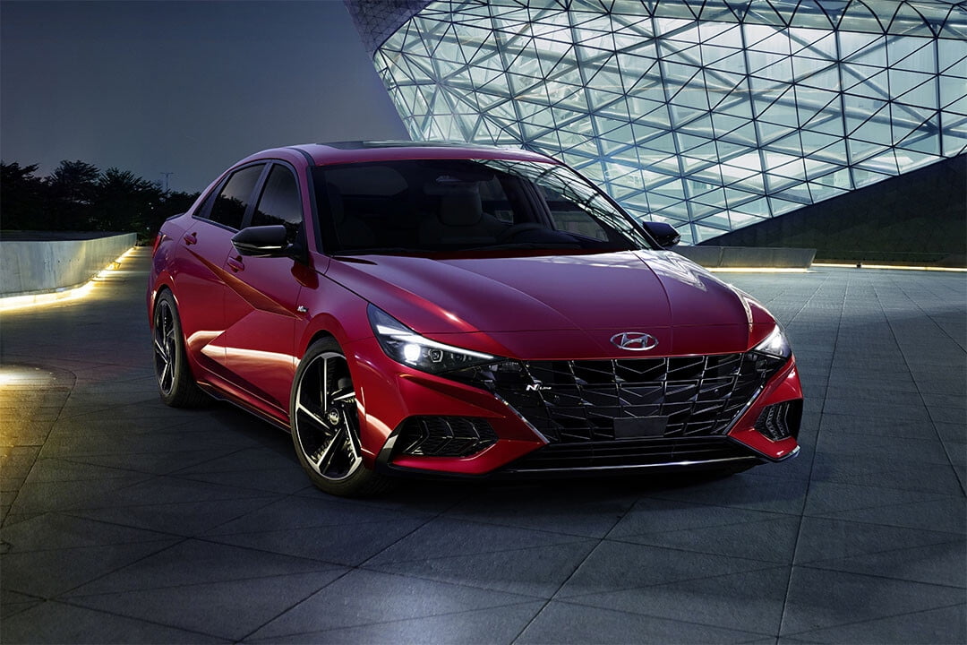 Hyundai Elantra N Line Red Sedan Art Indoor Decor - 24x36 Inch ...